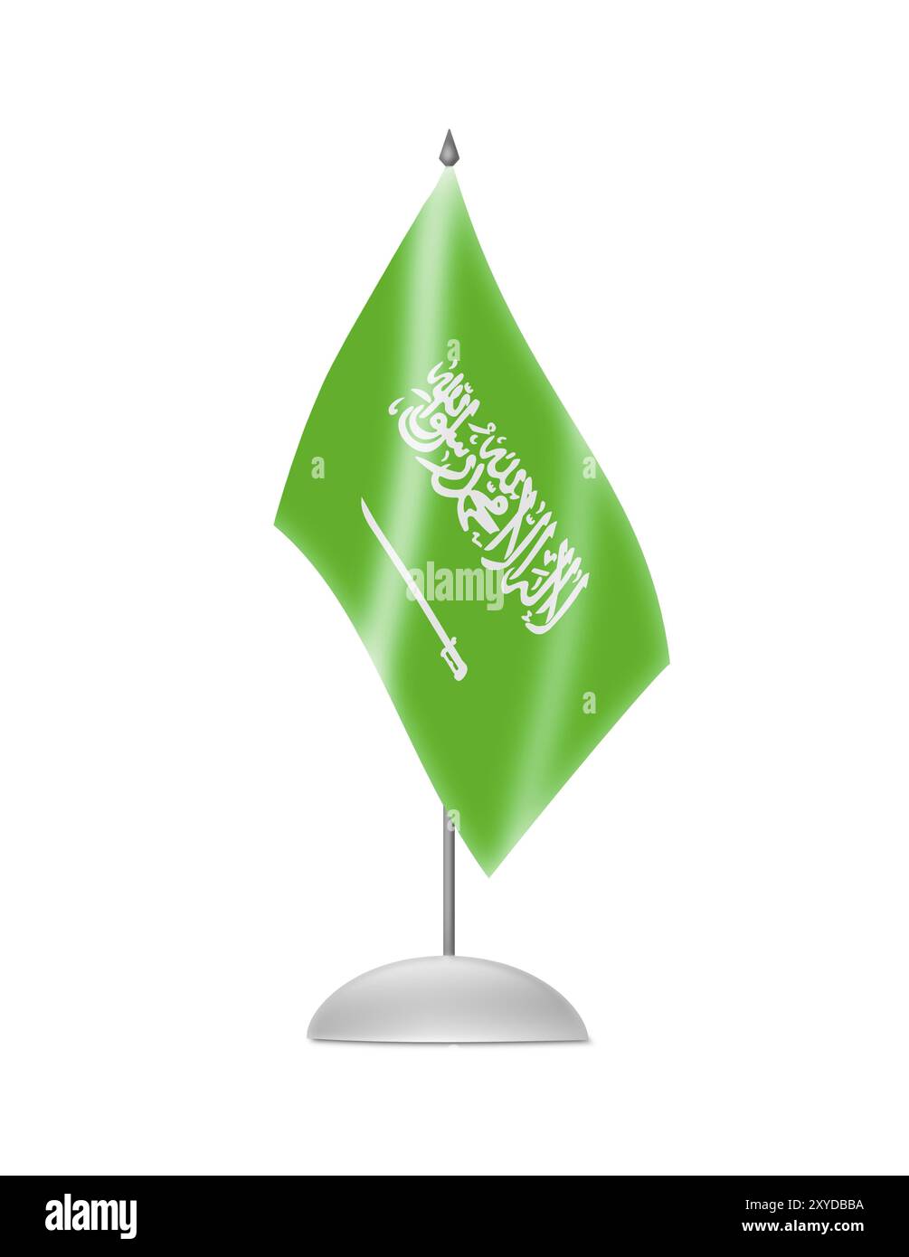 The Saudi Arabia flag. Table Flag. Isolated on white Stock Photo - Alamy