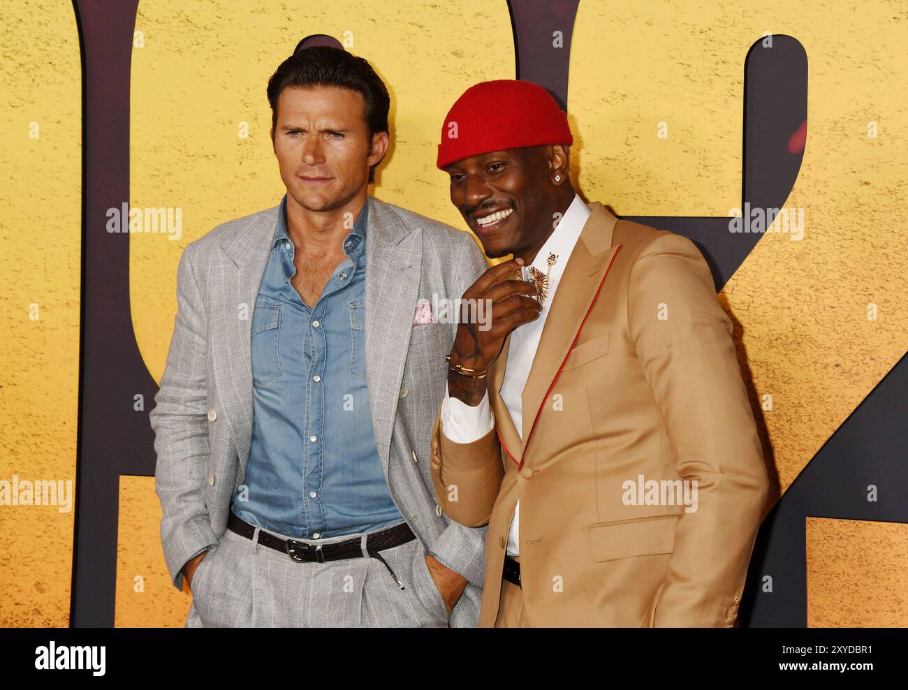 LOS ANGELES, CALIFORNIA - AUGUST 27: (L-R) Scott Eastwood and Tyrese ...