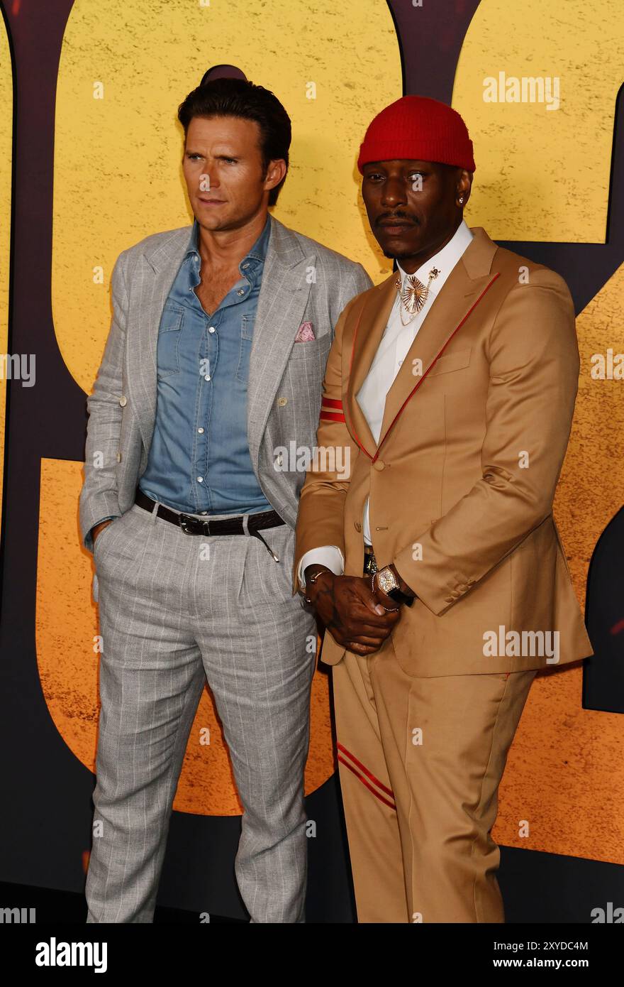 LOS ANGELES, CALIFORNIA - AUGUST 27: (L-R) Scott Eastwood and Tyrese ...