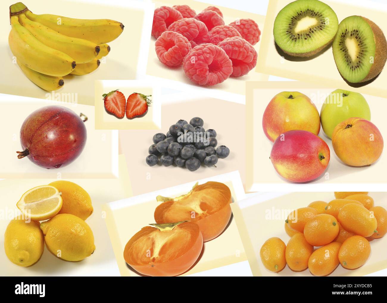 Fruit collage with various fruits Stock Photo - Alamy