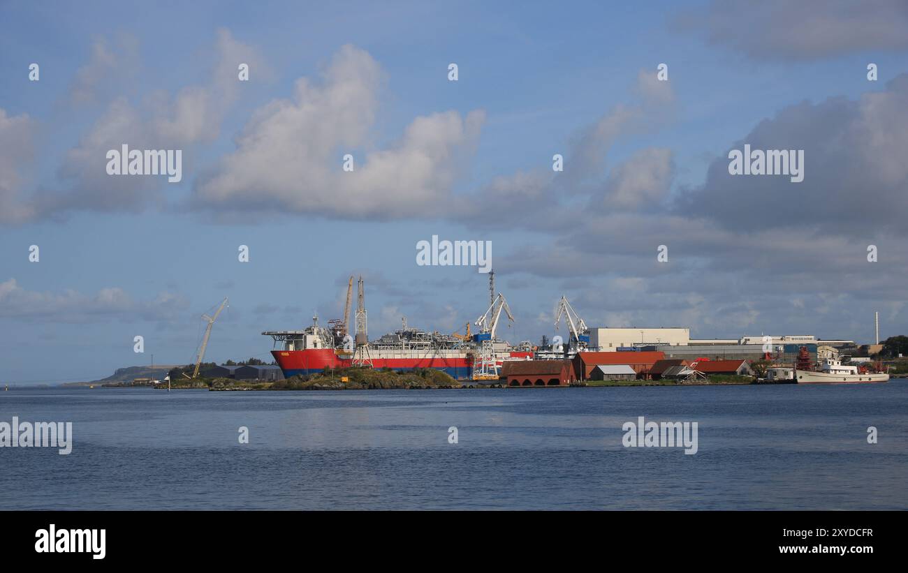 Big red ship in Stavanger, Norway. 19 August 2014 Stock Photo - Alamy