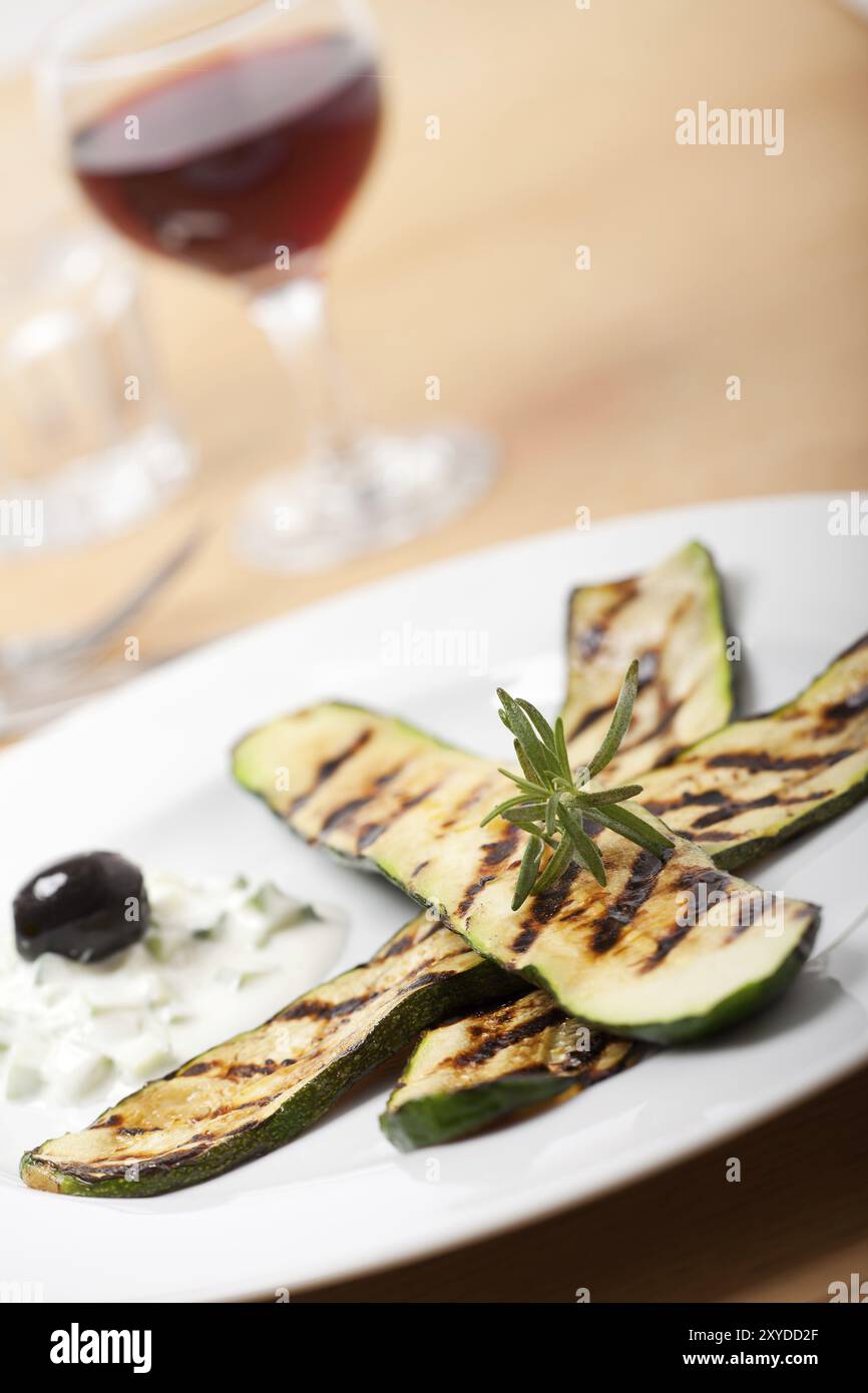 Grilled courgettes with rosemary Stock Photo - Alamy