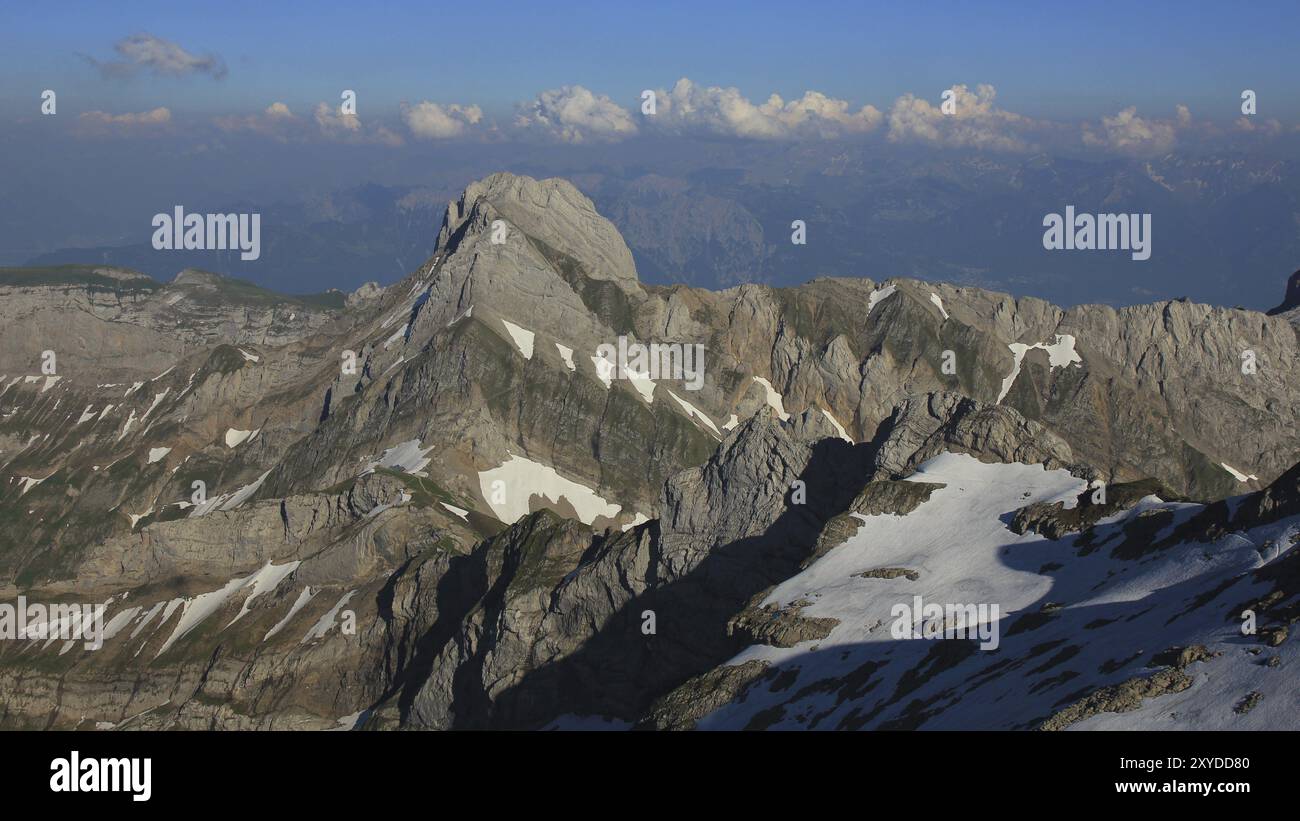 Mount Altmann, mountain of the Alpstein Range seen from Mount Santis ...