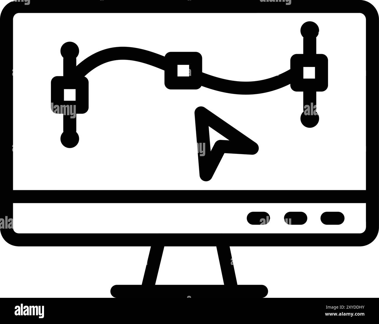 Monitor icons set outline Black and White Stock Photos & Images - Alamy