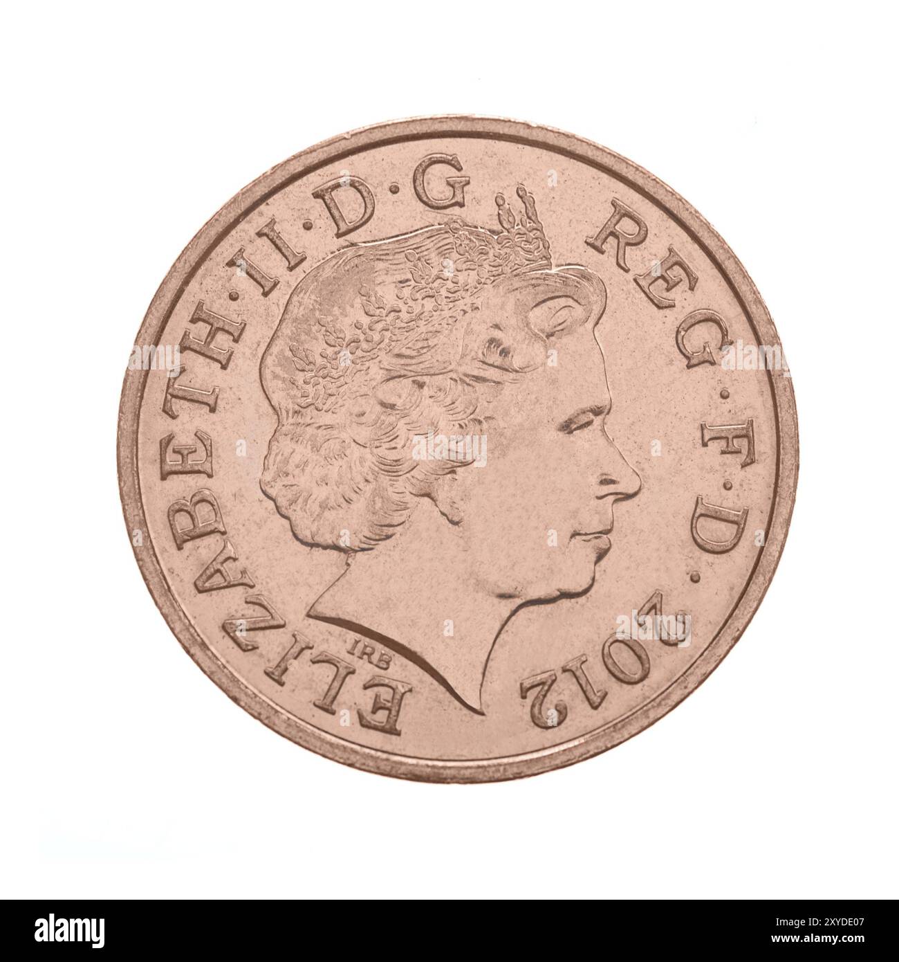 British One Penny Coin Obverse Showing Queen Elizabeth the Second ...