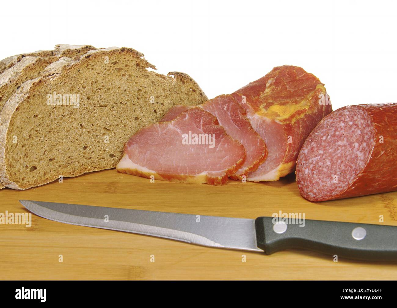 Ham bread salami, ham bread salami 01 Stock Photo - Alamy