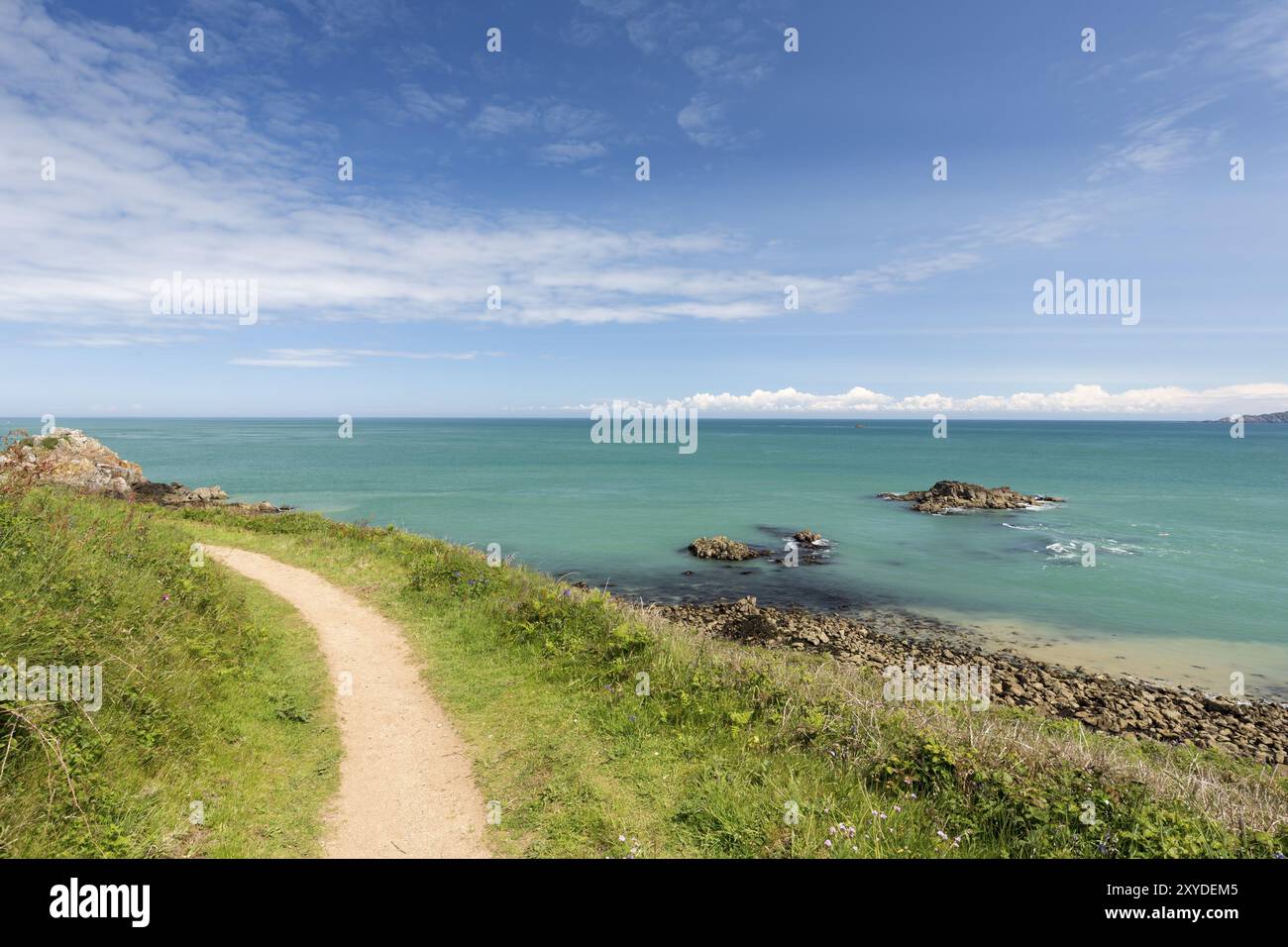 Hiking on the Channel Island of Herm, UK Stock Photo - Alamy