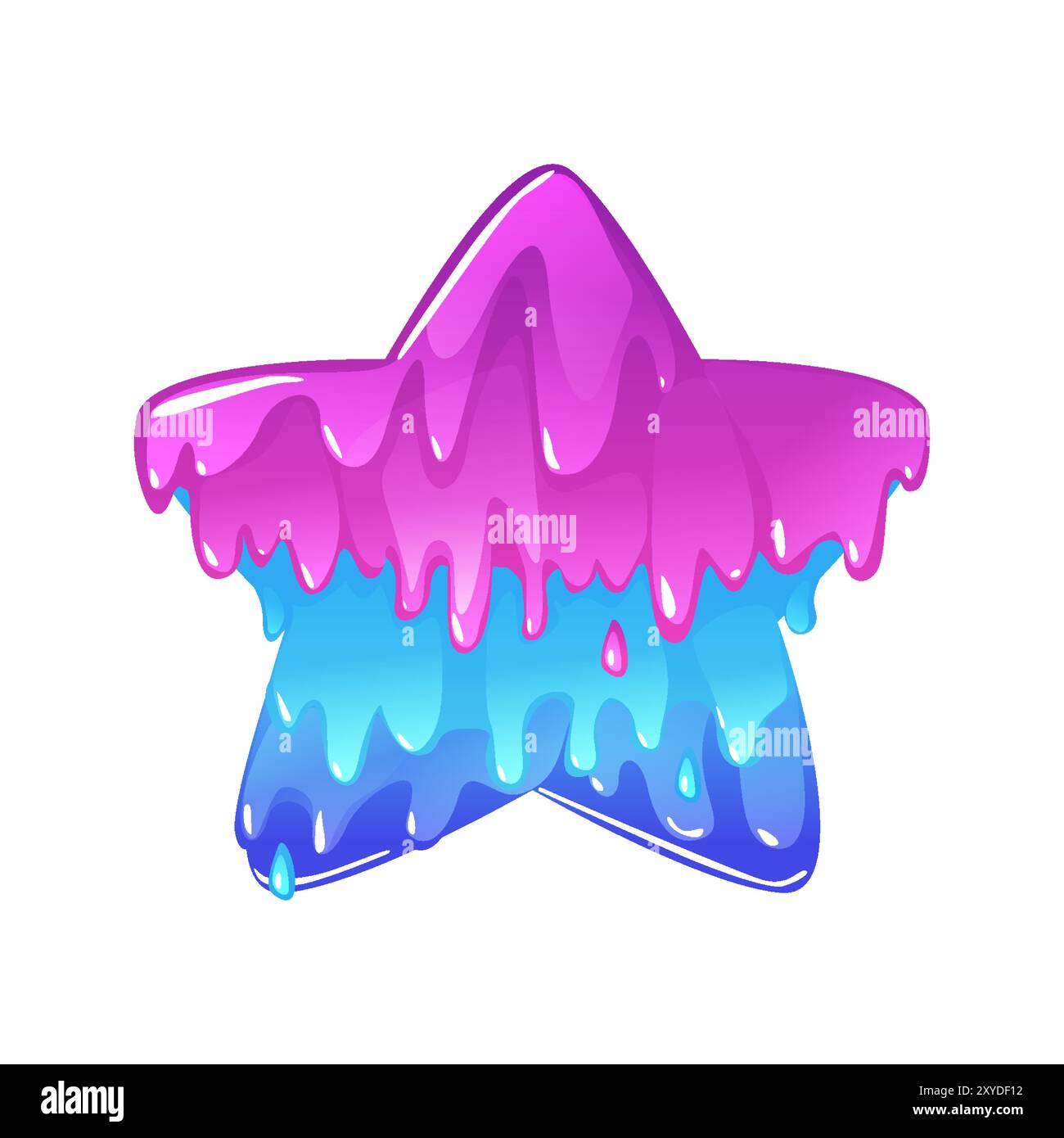 Purple sticky slime star isolated. Cartoon star, jelly with viscous ...
