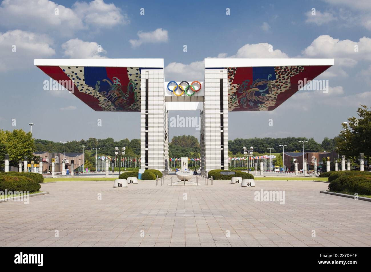 The eaved World Peace Gate stands at the entrance to Olympic Park in ...