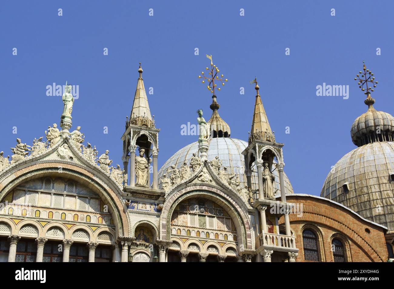 Detail of Basilica of Saint Mark (Basilica di San Marco) in byzantine ...