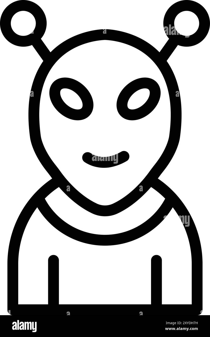 Alien simple vector icon hi-res stock photography and images - Alamy
