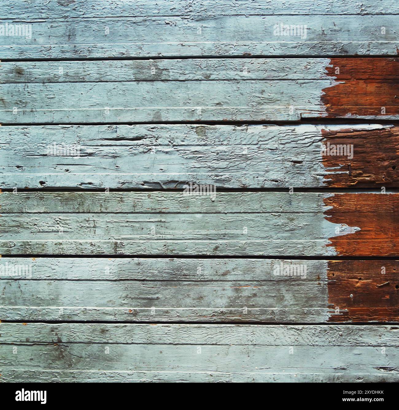 Decorative rustic turquoise wooden background with horizontal planks ...