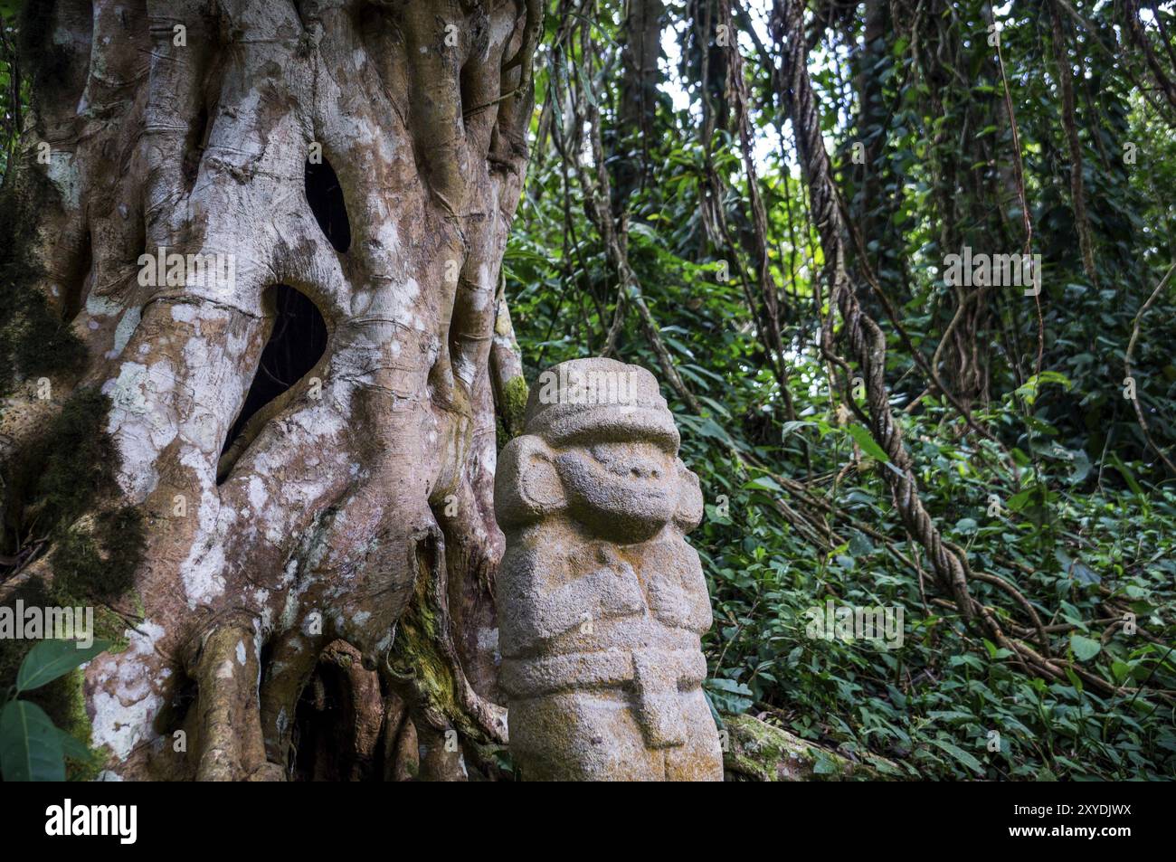 San Agustin, Colombia: A mysterious statue of a male person stands in ...