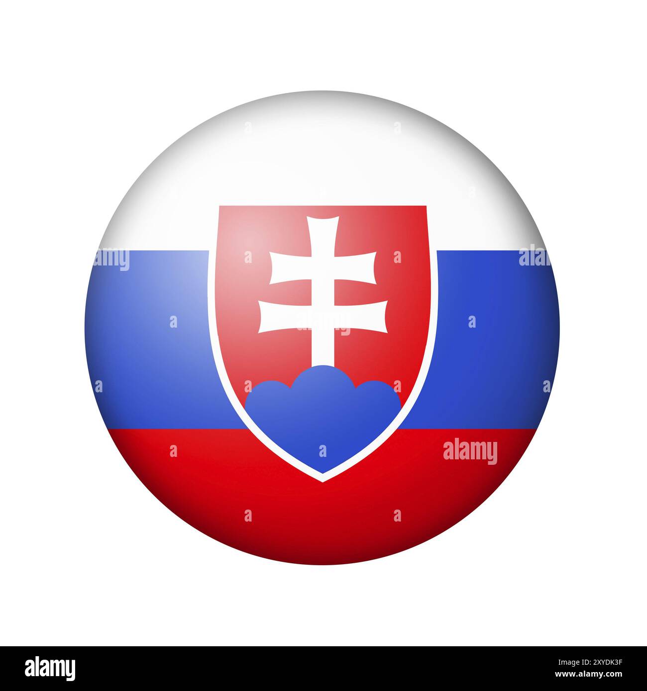 The Slovakia flag. Round matte icon. Isolated on white background Stock ...