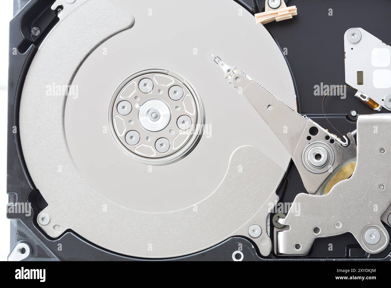 Opened computer hard drive in the housing Stock Photo - Alamy