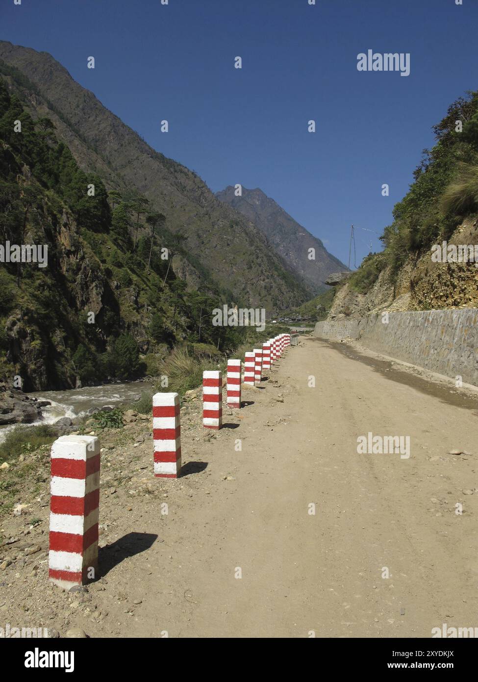 Nearly finished new road from Nepal to Tibet Stock Photo - Alamy