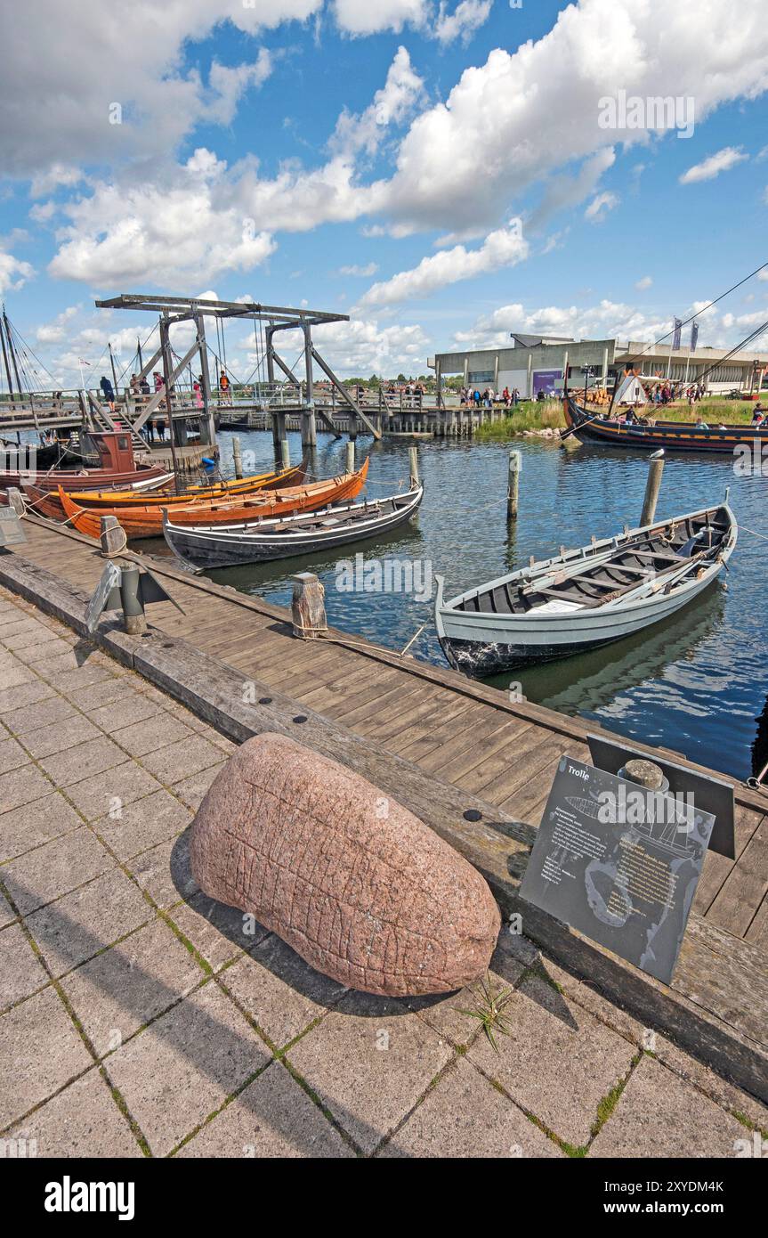 Replica of viking boats at Viking Ship Museum in Roskilde, Denmark ...