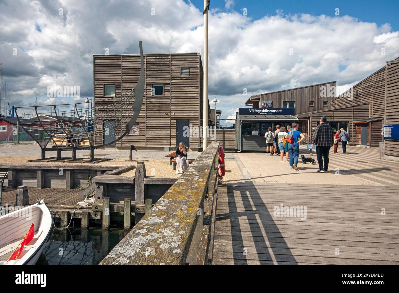 People in queue at the ticket office of the Viking Ship Museum ...