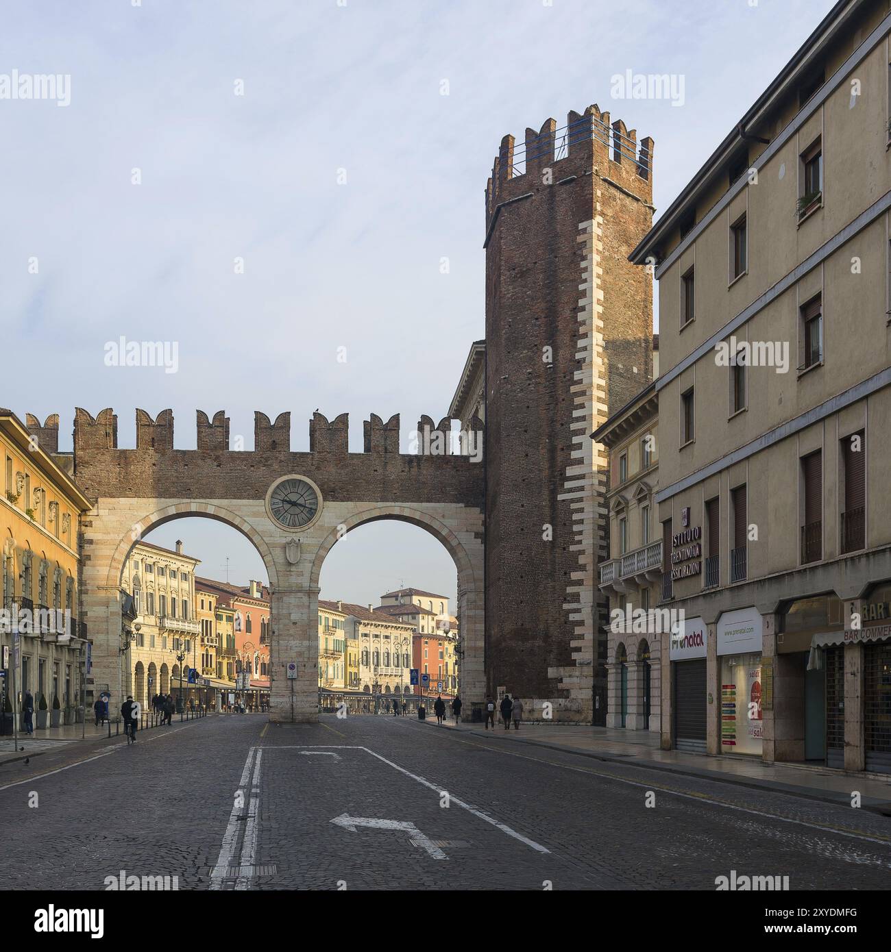 The medieval Porta Nuova, gate to the old town of Verona Stock Photo ...
