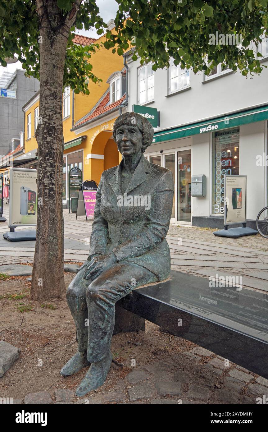 Bronze statue (by Mette Agerbæk in 2010) of danish writer and jounalist ...