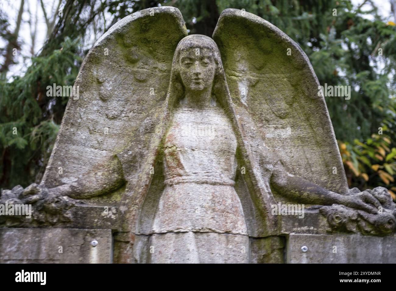 Statue of a mourning angel on a graveyard Stock Photo - Alamy