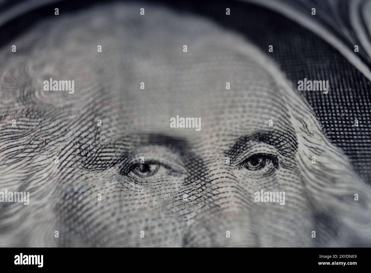 US president George Washington face portrait on the USA one dollar bill ...