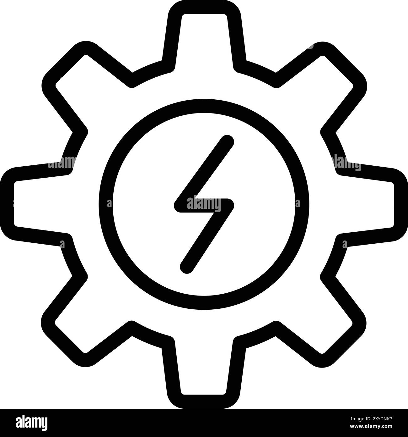 Gear energy vector icon electricity Cut Out Stock Images & Pictures - Alamy