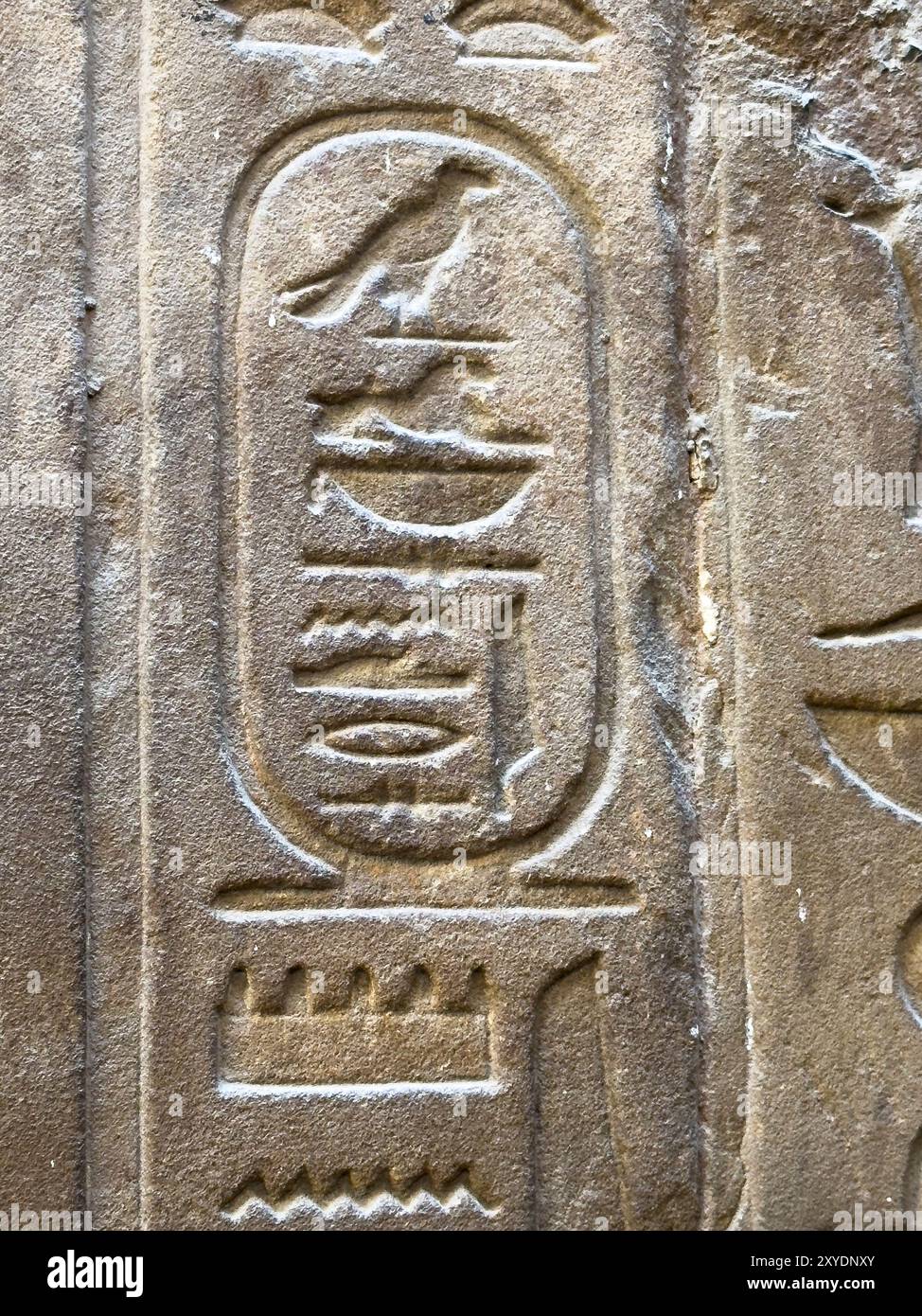 Luxor, Egypt; January 16, 2024: Egyptian cartouche with the name of ...