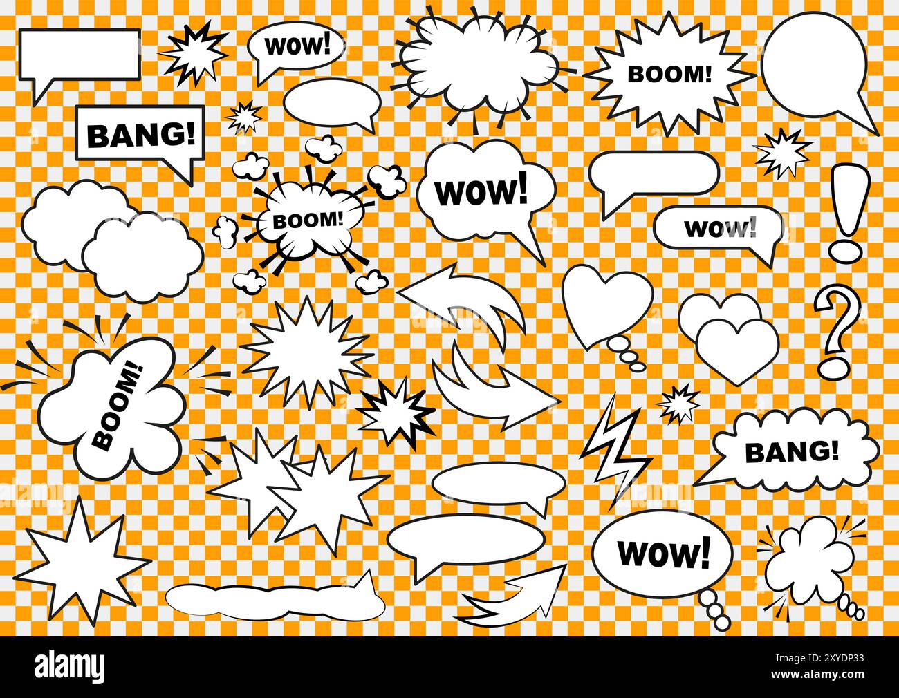 Set of speech bubbles. Set of blank template in Pop Art style. Vector ...