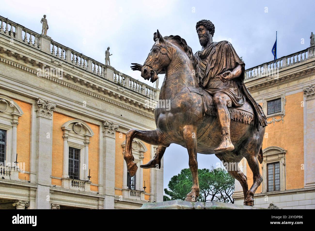 Equestrian statue of Marcus Aurelius in Rome Stock Photo - Alamy