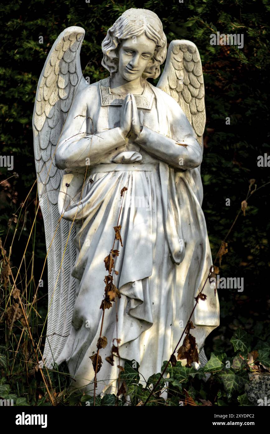 Statue of a mourning angel on a graveyard Stock Photo - Alamy