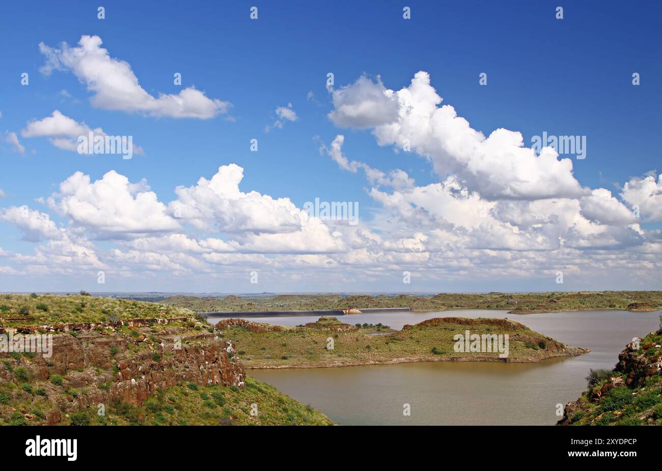 The Hardap dam and lake in Namibia, the largest dam in the country ...