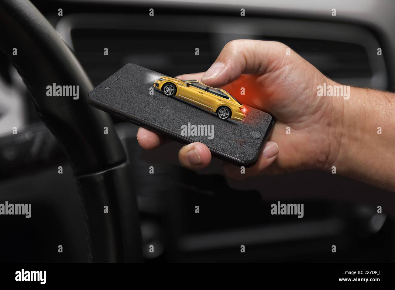 Talking on the phone while driving can be fatal Stock Photo - Alamy