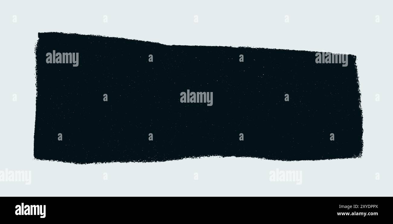 Rough edged rectangle frame in black. Grunge torn paper style vector. Ripped border silhouette ...