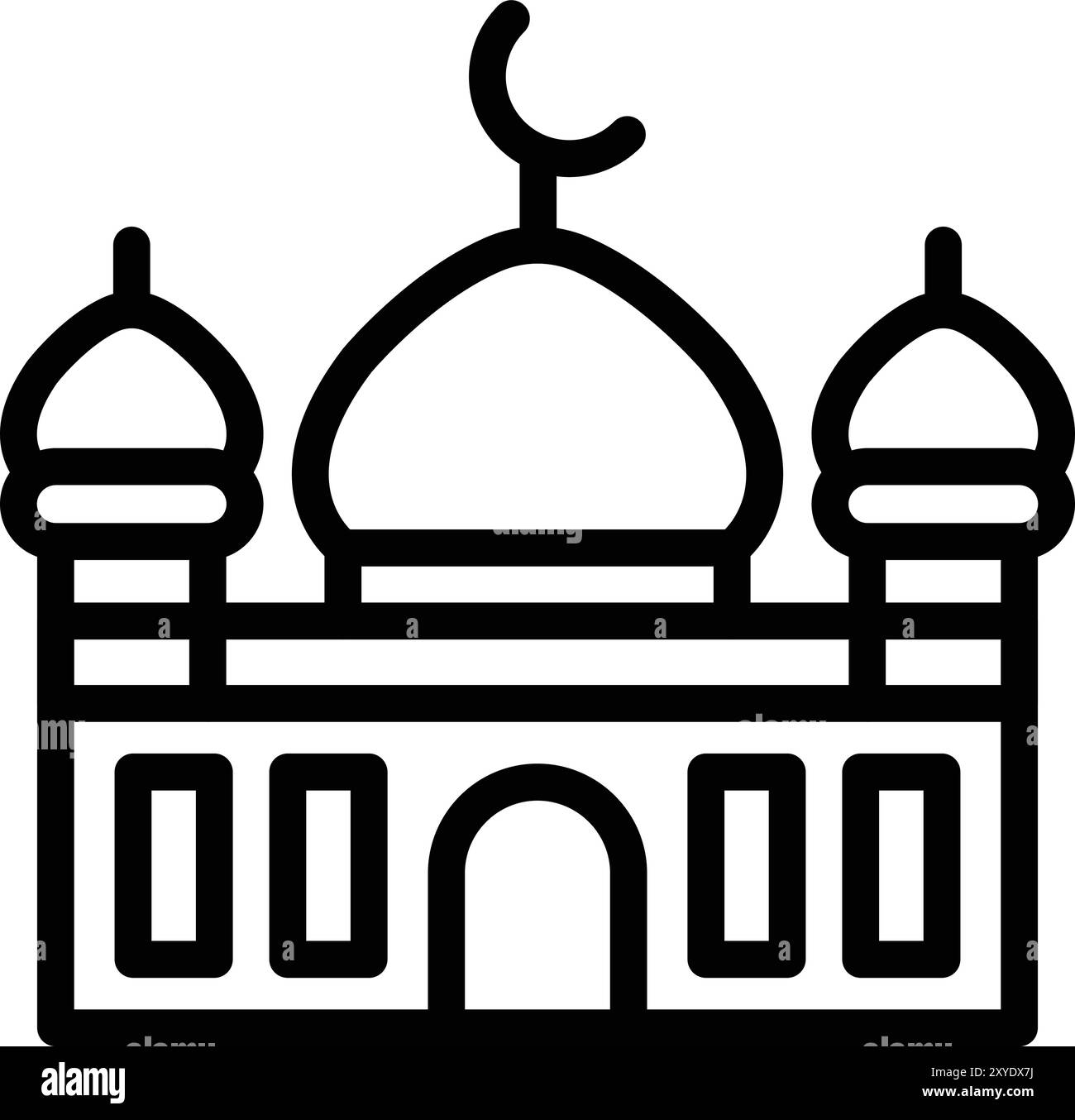 Mosque logo vector illustration Black and White Stock Photos & Images ...