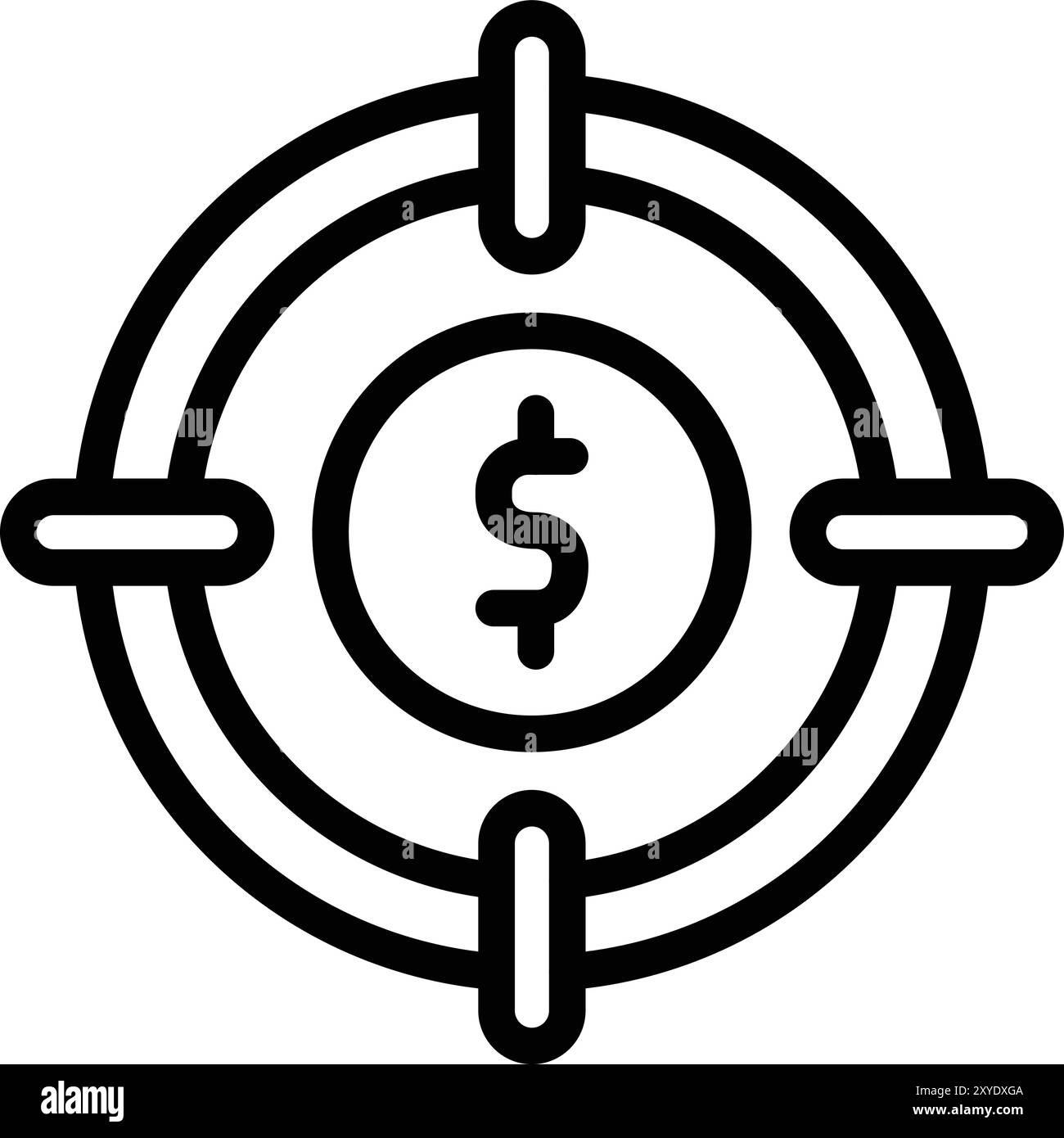 Target focus icon outline Black and White Stock Photos & Images - Alamy