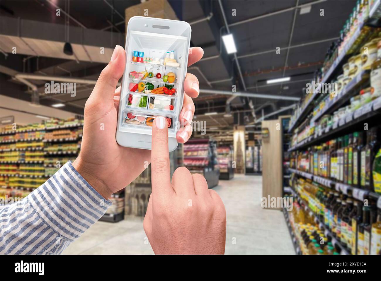 Home Connect, control via app while shopping Stock Photo - Alamy