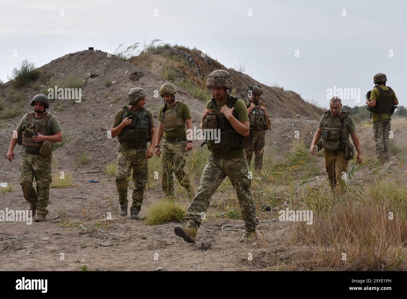 Ukrainian servicemen (sappers) of 141st Separate Infantry brigade are ...