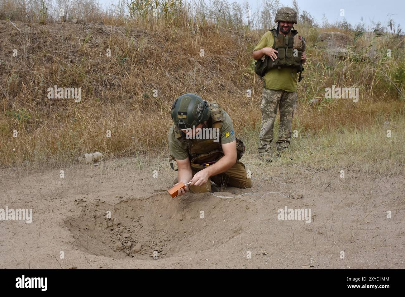 Ukrainian servicemen (sappers) of 141st Separate Infantry brigade are ...