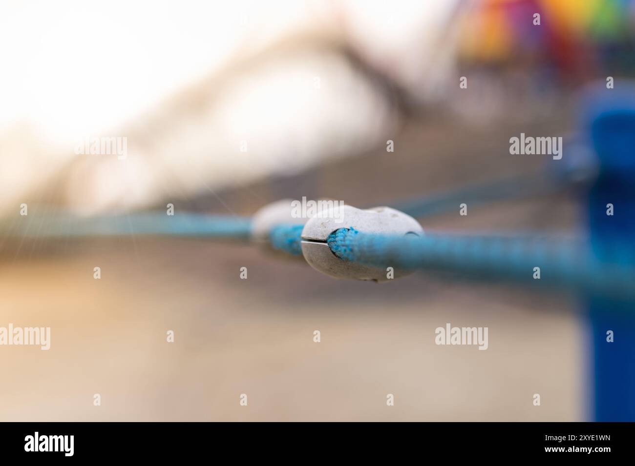 Parts of a climbing net on a playground. Network Stock Photo - Alamy