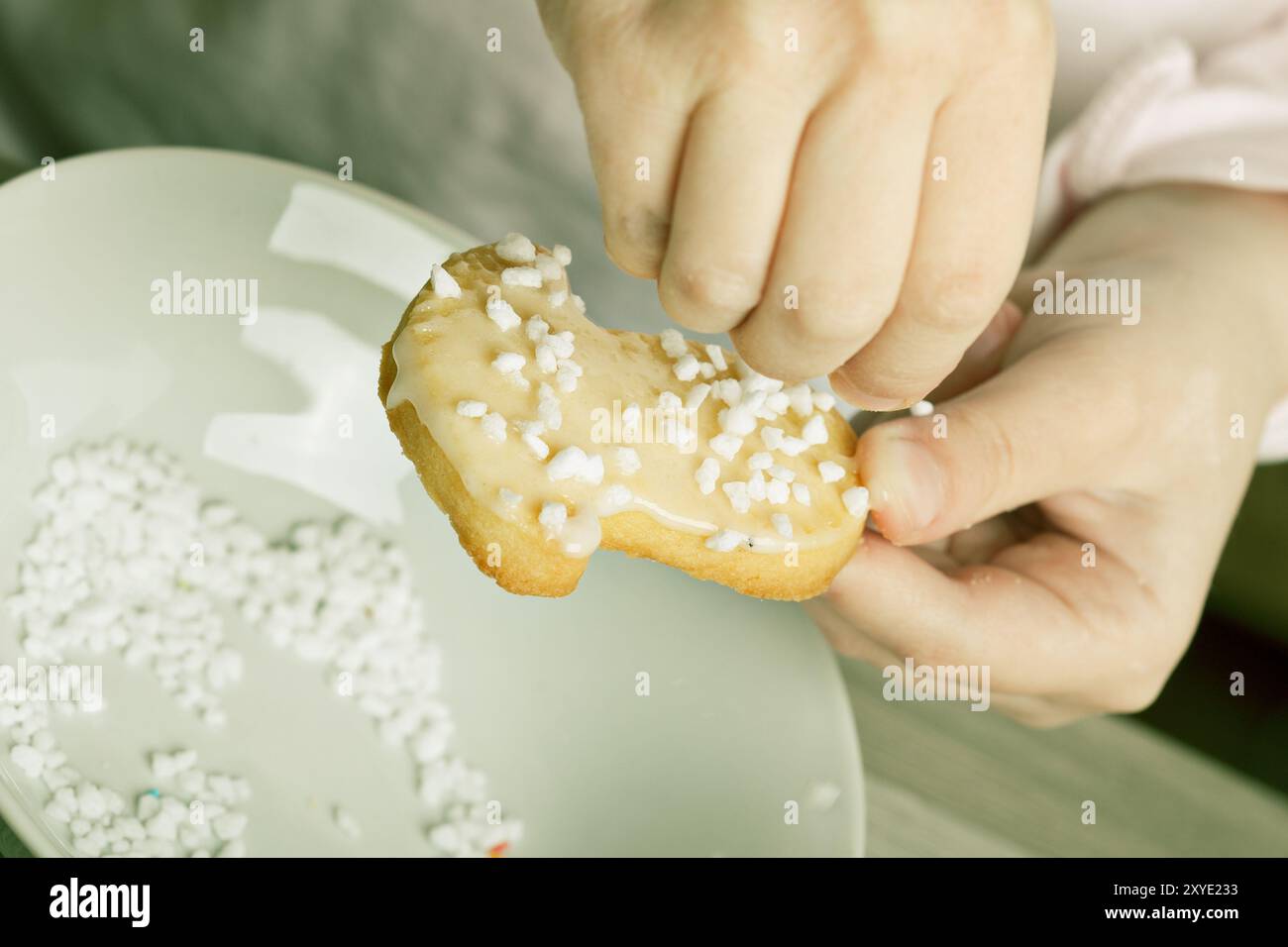 Child making biscuits hi-res stock photography and images - Alamy