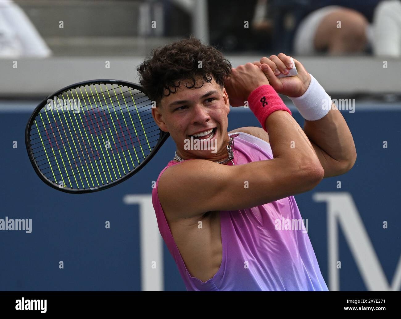 Flushing NY, USA. 28th Aug, 2024. **NO NY NEWSPAPERS** Ben Shelton Vs Roberto Bautista Agut ...