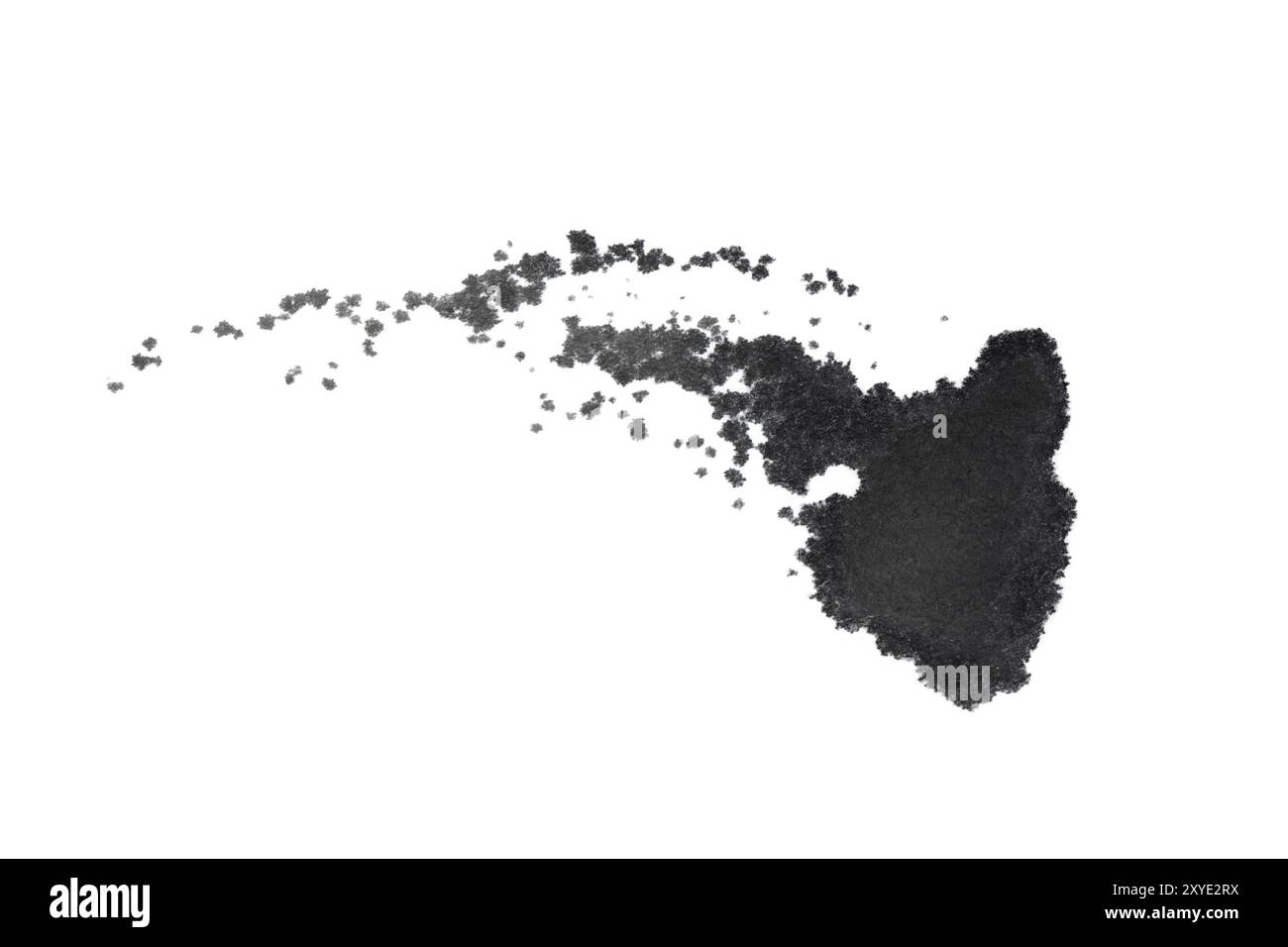 Abstract black calligraphy ink stain on textured white rice paper Stock ...