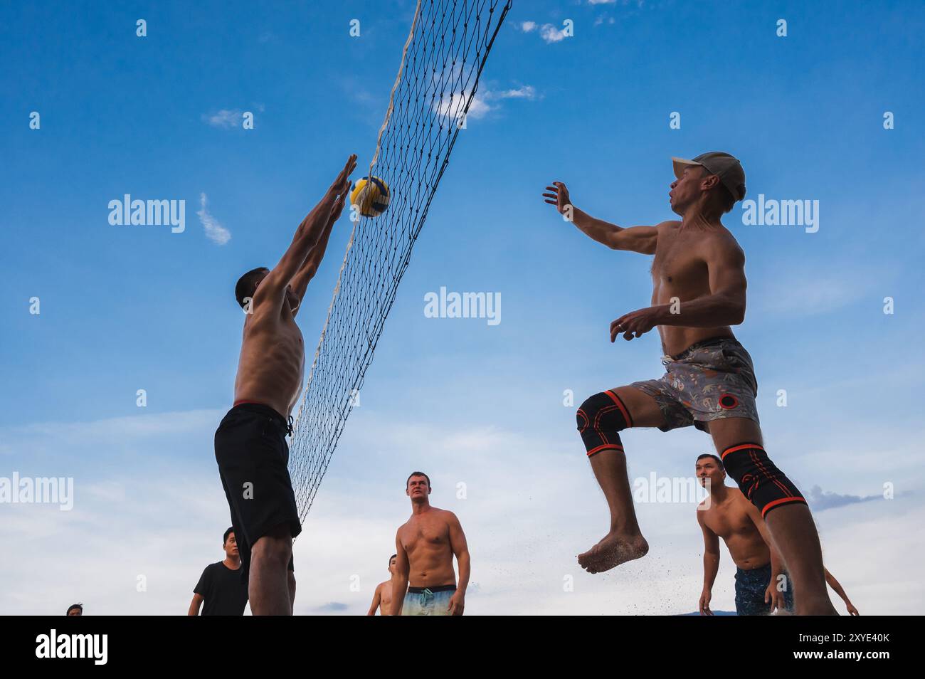Multinational players play beach volleyball in Vietnam in the summer ...