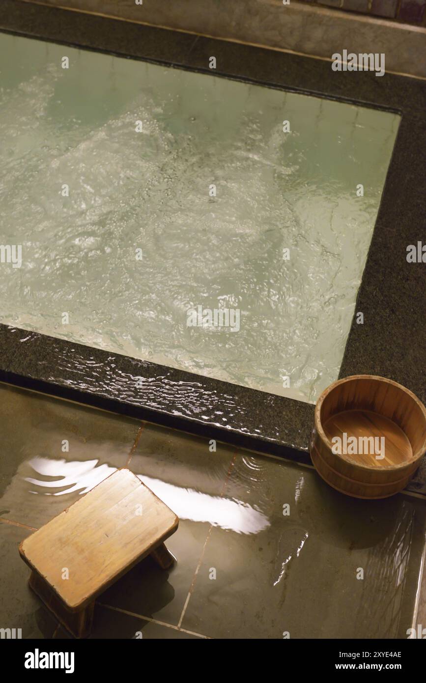 Indoor onsen hot spring bath in Gero, Japan, Asia Stock Photo - Alamy