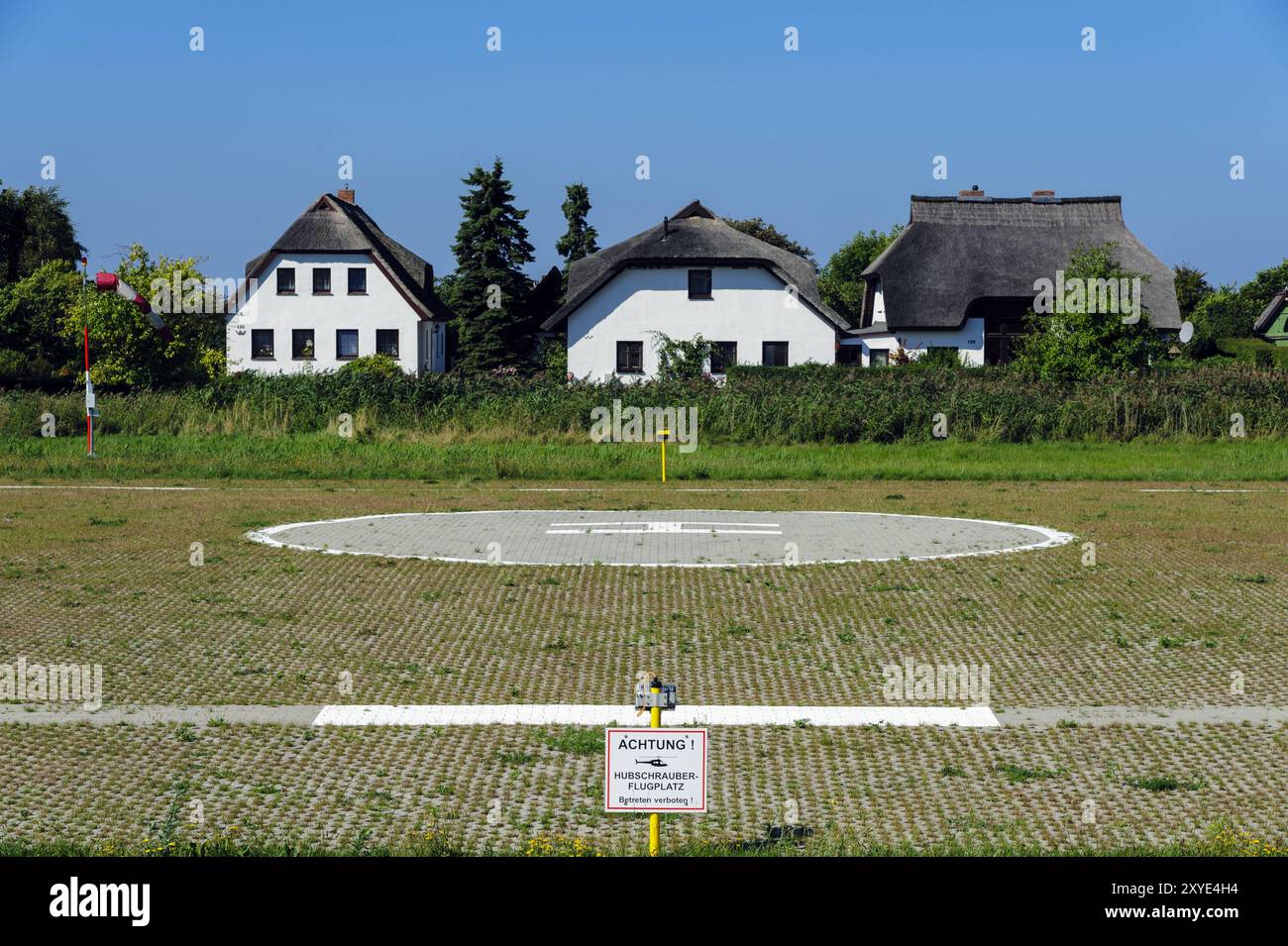 The helipad in Vitte on the Baltic Sea island of Hiddensee Stock Photo ...