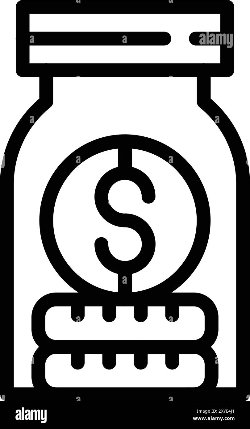 Coin jar icon outline Stock Vector Images - Alamy