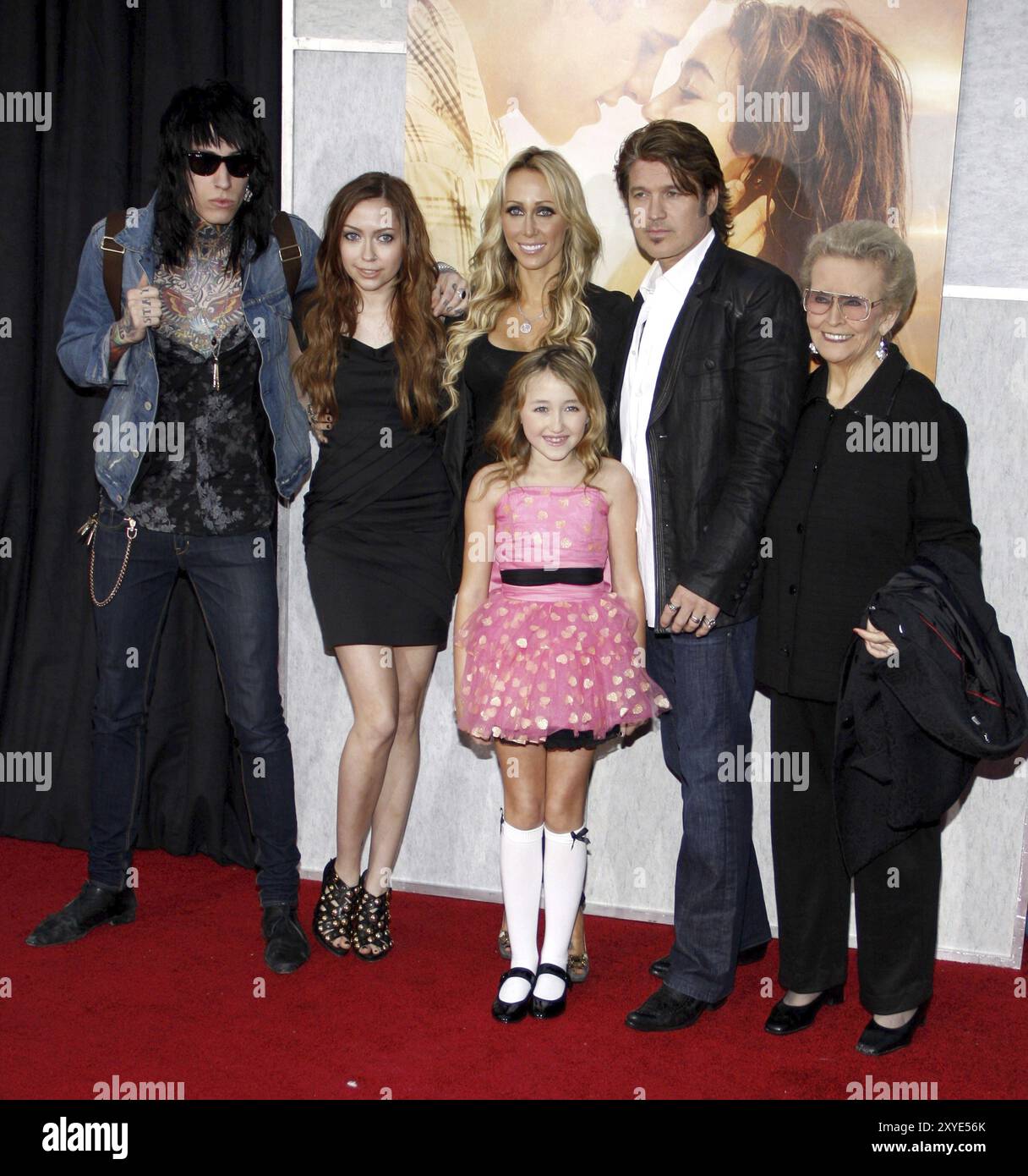 Billy Ray Cyrus, Tish Cyrus, Brandi Cyrus and Trace Cyrus at the Los ...