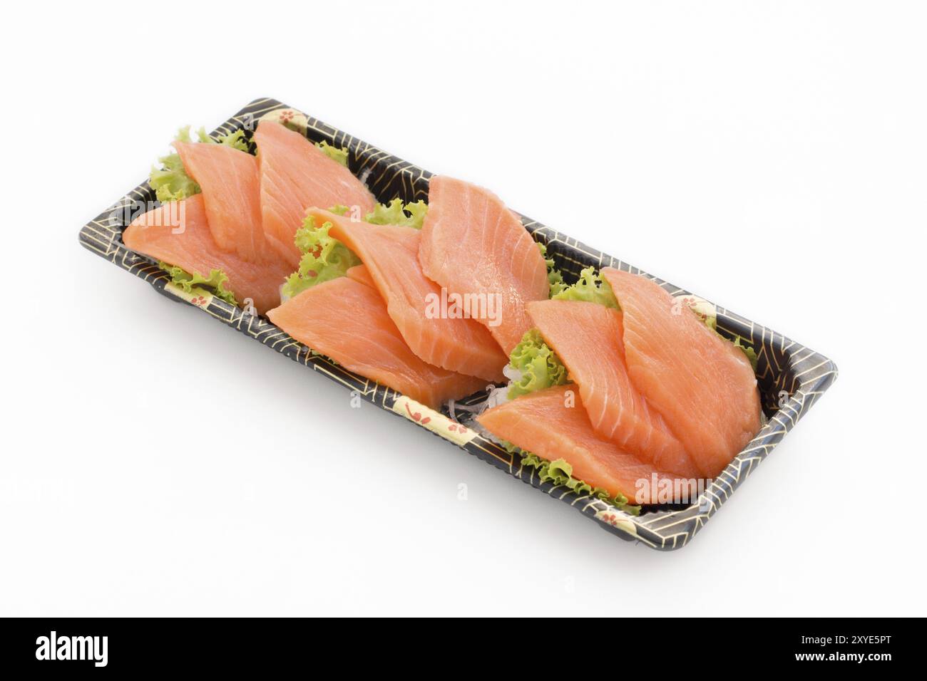 Salmon raw sashimi isolated on white background Stock Photo - Alamy