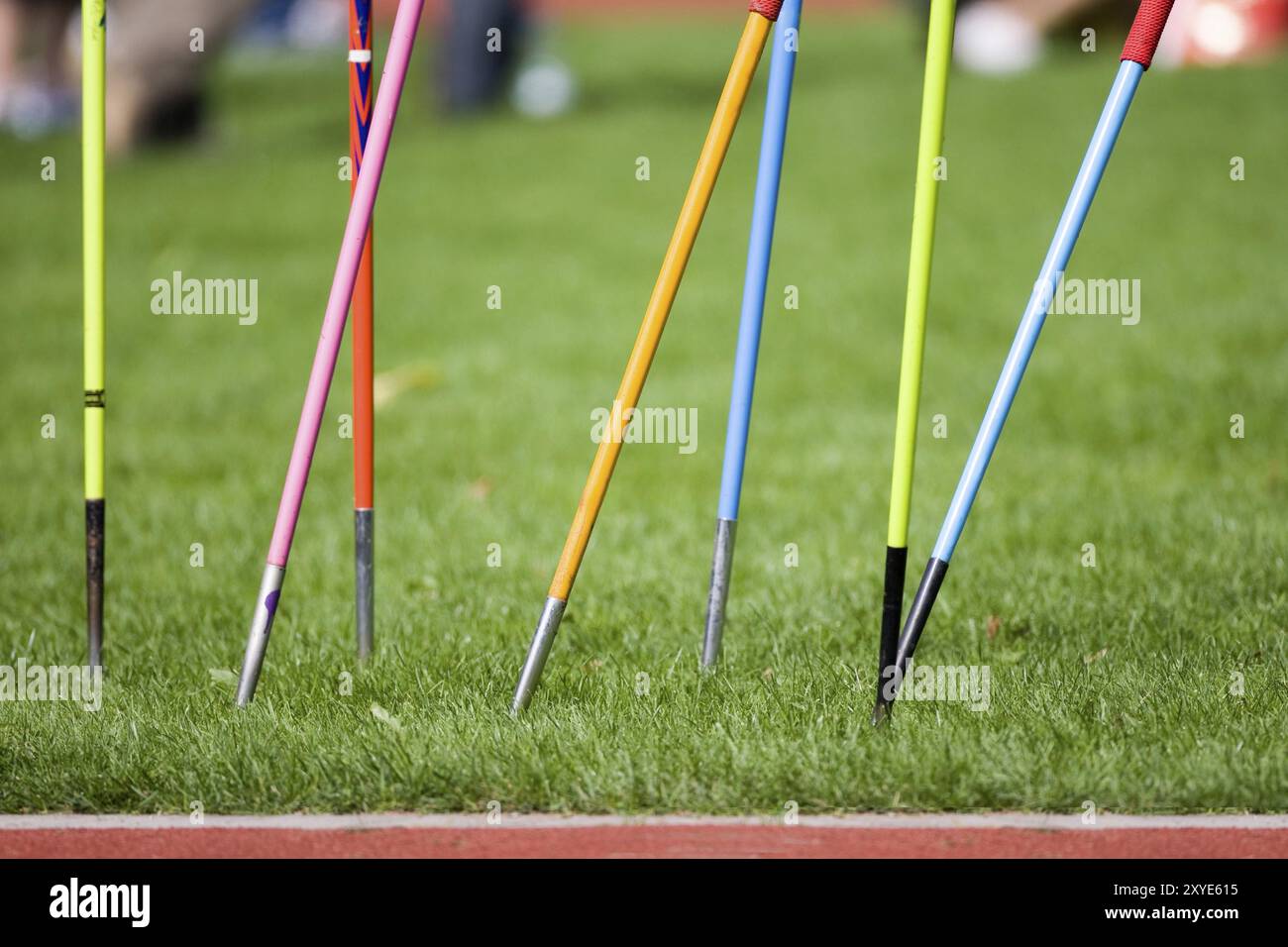 Track and Field Javelins Stock Photo - Alamy